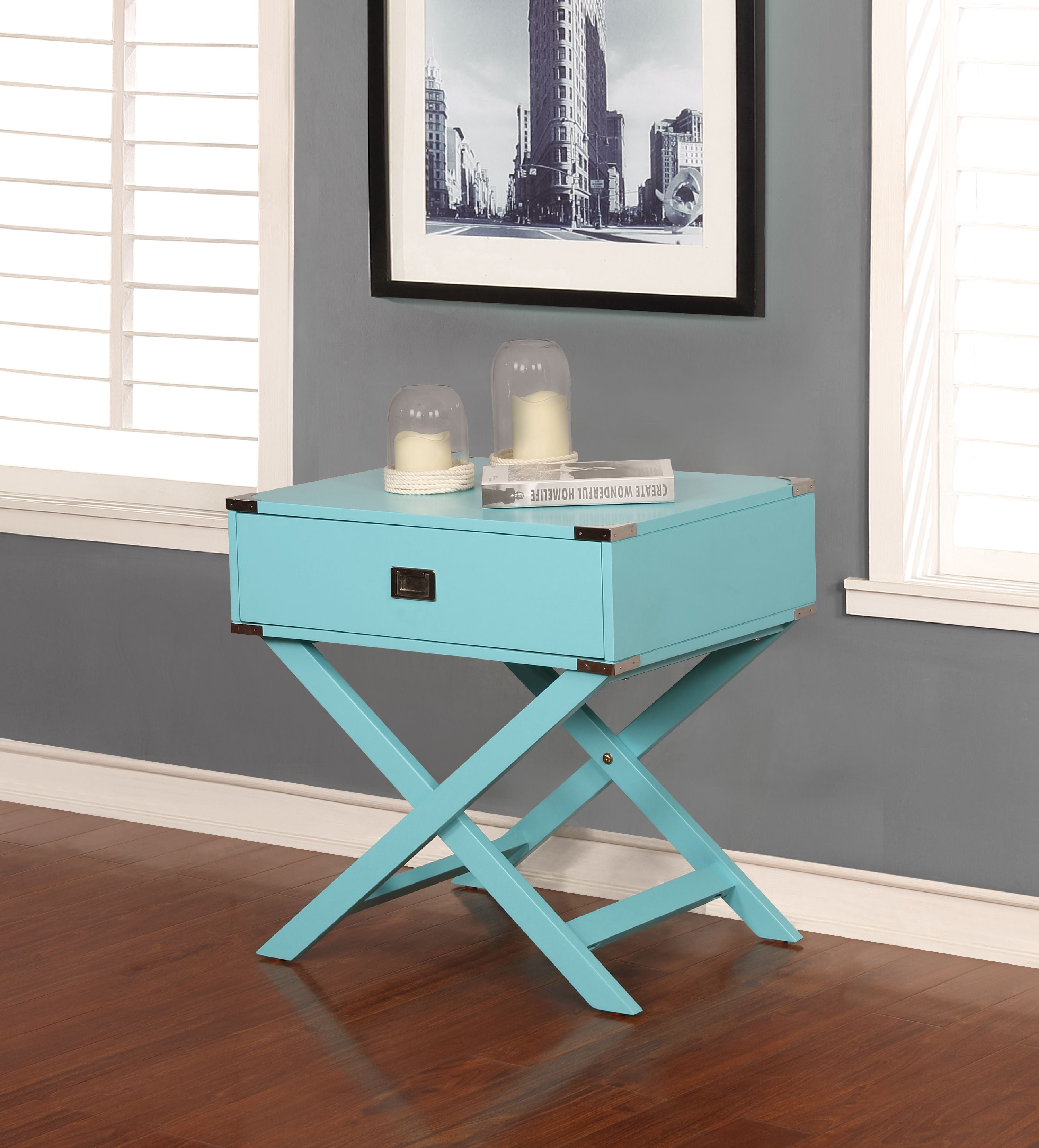 Peggy X Base Blue Accent Table - Walmart.com