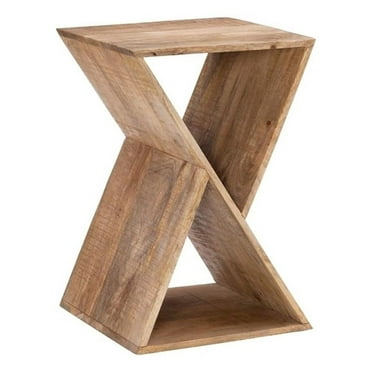 Linon Lainey Wood Hand Carved Side Table in Natural - Walmart.com
