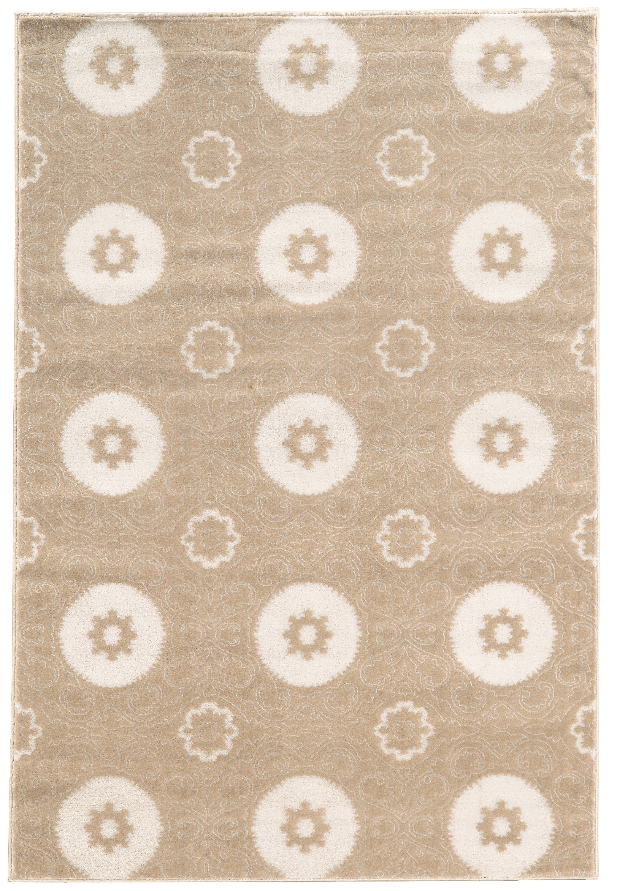 Linon Prisma Karma Machine Made Polypropylene 5'3"x7'6" Rug in Beige ...