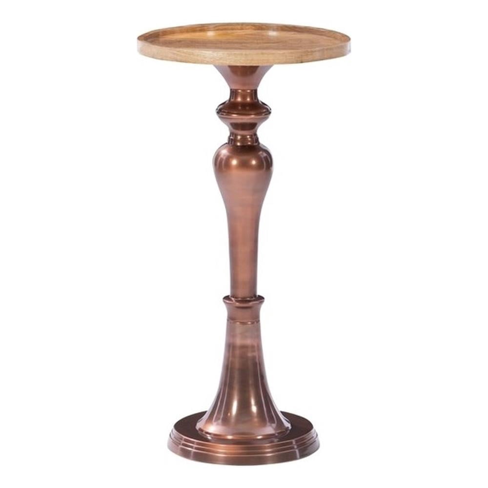 Linon Quinn Wood and Aluminum Side Table in Copper - Walmart.com
