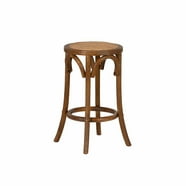 Linon Rae Backless Wood Counter Stool, 24" Seat Height, Brown Finish ...