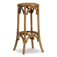 Linon Rae Backless Wood Counter Stool, 24" Seat Height, Brown Finish ...
