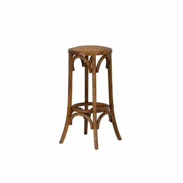 Linon Rae Backless Wood Counter Stool, 24" Seat Height, Walnut Finish ...