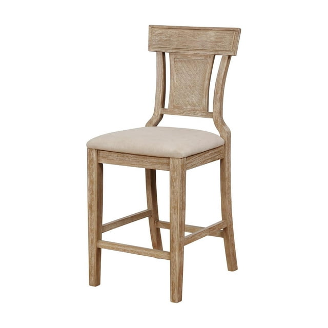 "Linon Rylan Wooden 26"" Counter Stool with Bar Back, Rustic Graywash ...