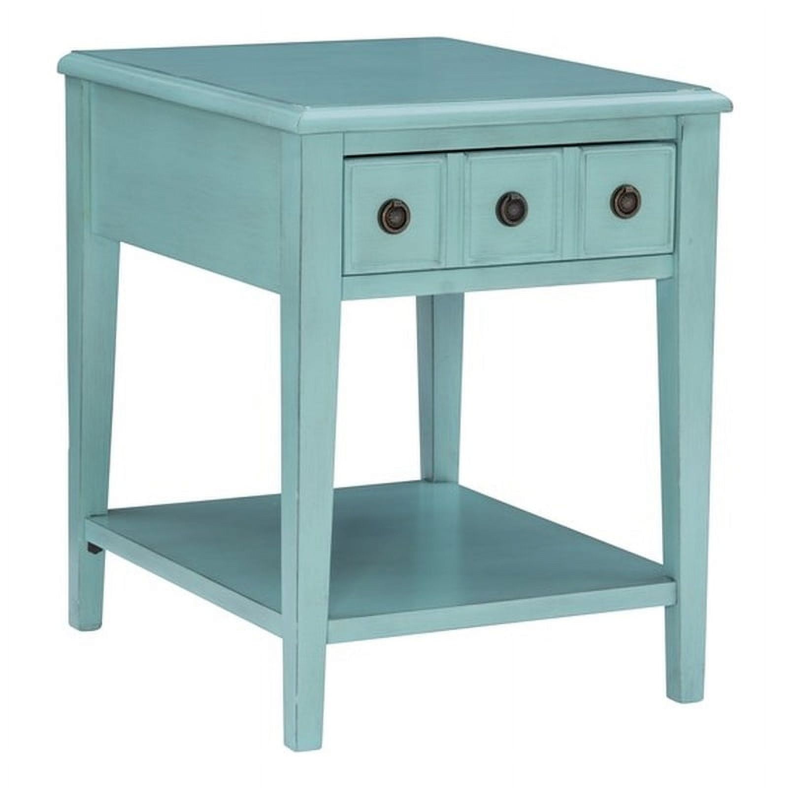 Linon Sadie Wood Side Accent Table in Teal Blue - Walmart.com