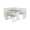 Pemberly Row Breakfast Corner Nook Kitchen Table Set in White - Walmart.com