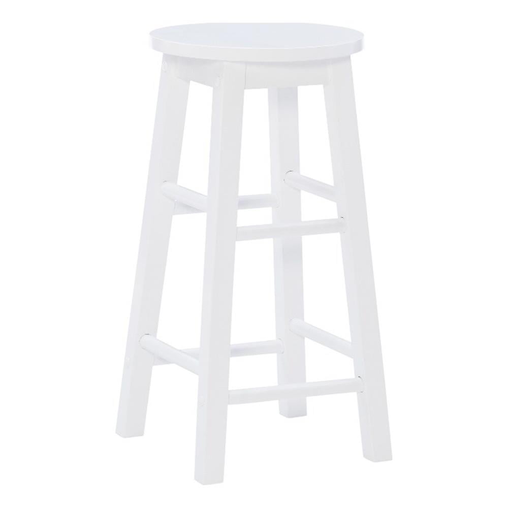 Linon Sims Solid Wooden Seat Round Counter Stool in White - Walmart.com