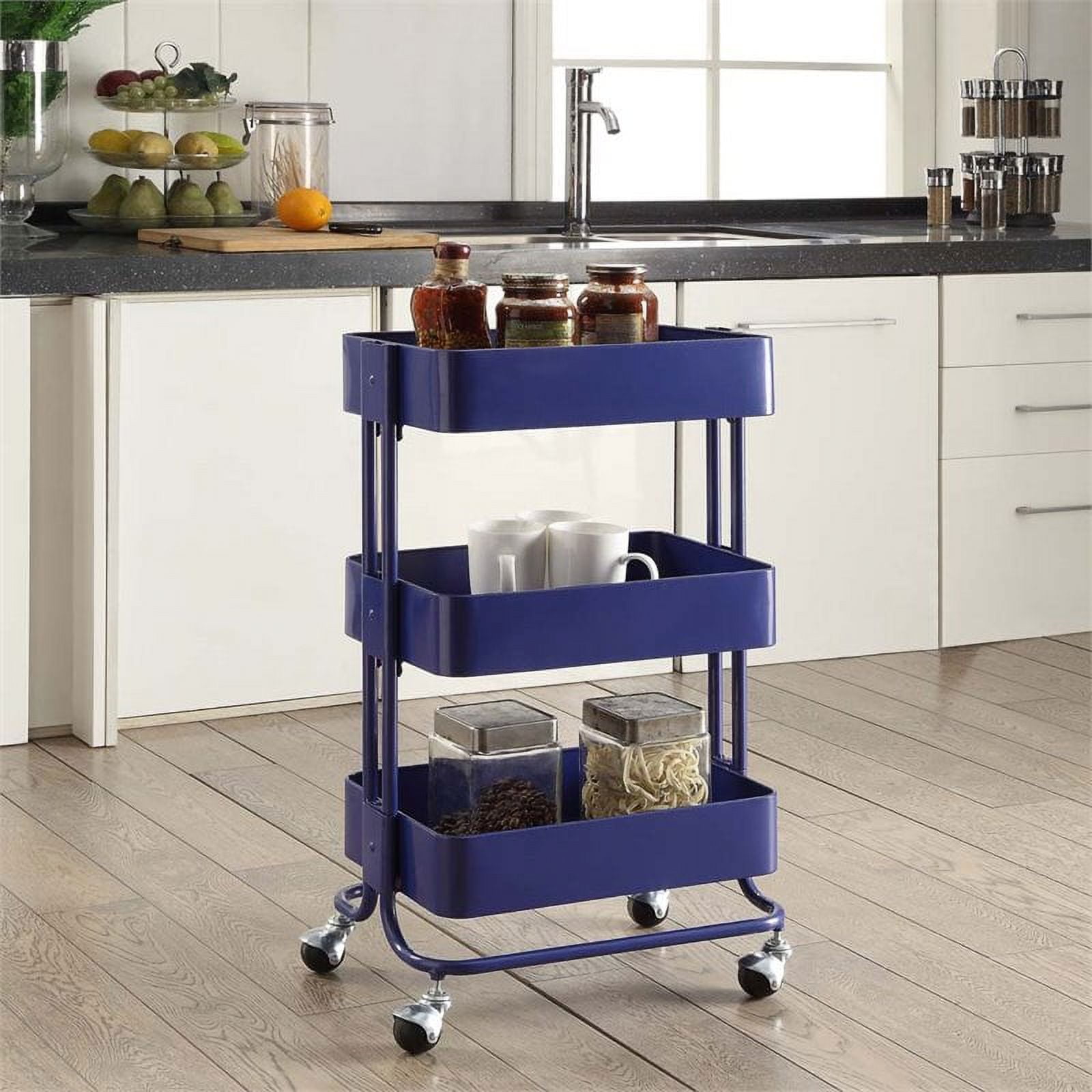 Three Tier Royal Blue Cart - Walmart.com