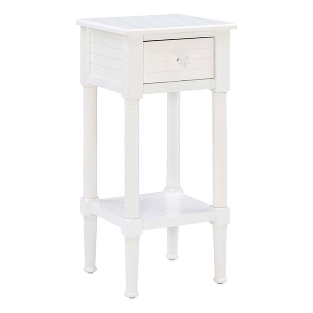 Linon Styers Wood End Table with Storage in White - Walmart.com