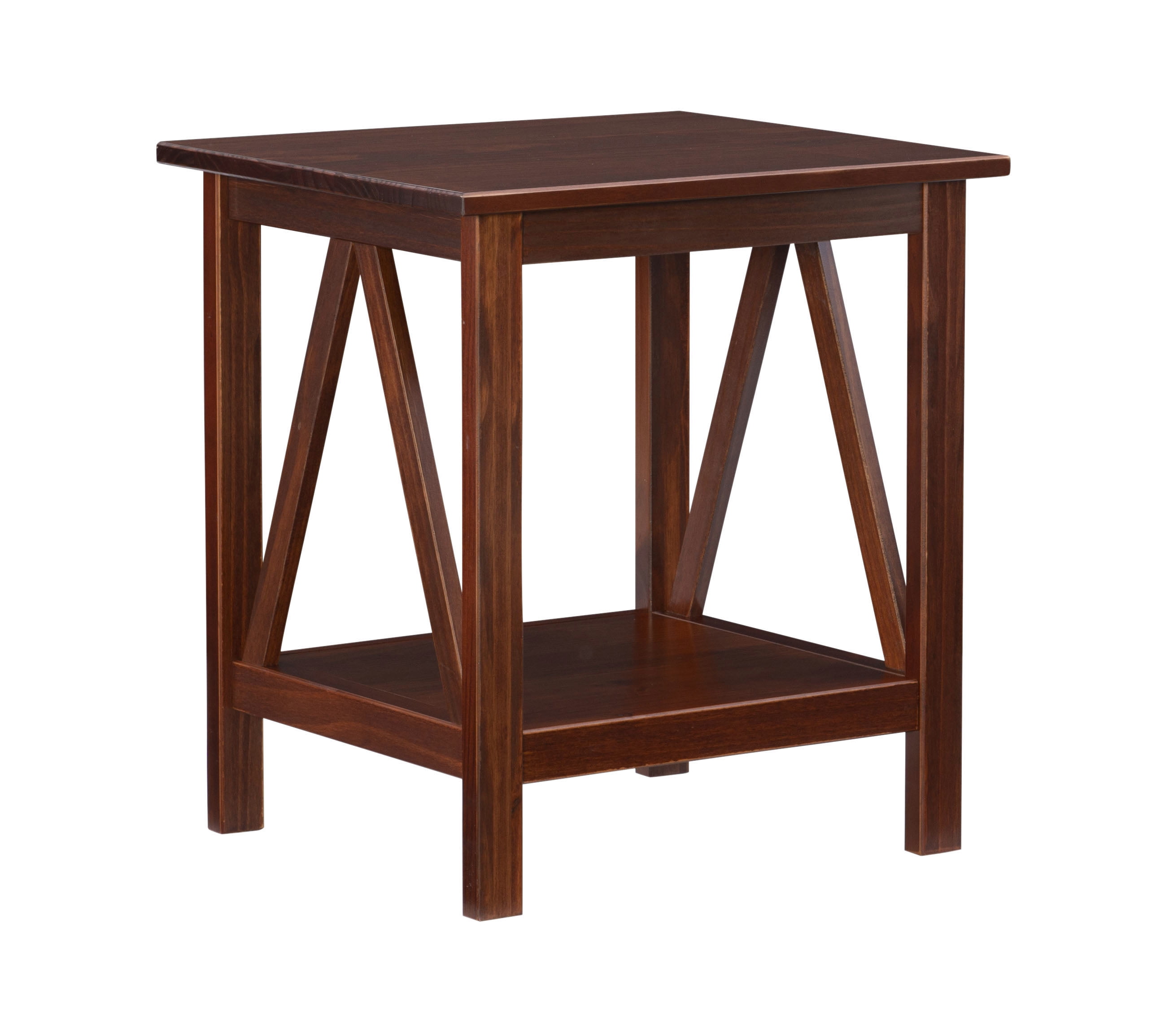 Linon Titian Indoor End Table with Shelf, Antique Tobacco - Walmart.com