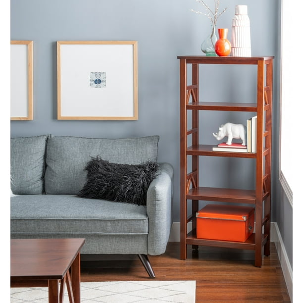 Linon Titian 4-Shelf Bookcase, 54 inches High, Multiple Colors ...