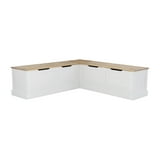 Linon Tobin Wooden Corner Kitchen Bench, Backless with Storage, Seats 4 ...