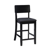 Linon Torino Full Back Wood Counter Stool, 24" Seat Height, Black ...