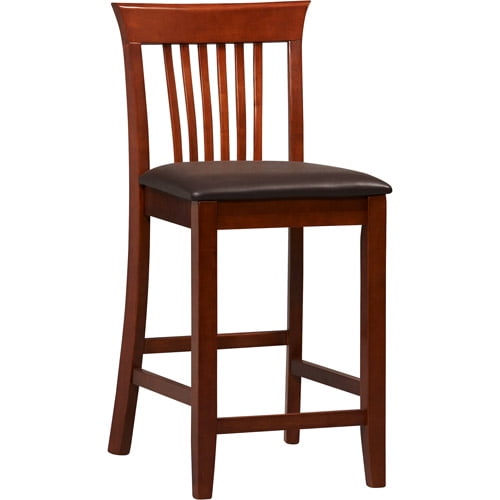 Linon Torino 24" Solid Wood High Kitchen Bar Stool, Craftsman Counter ...
