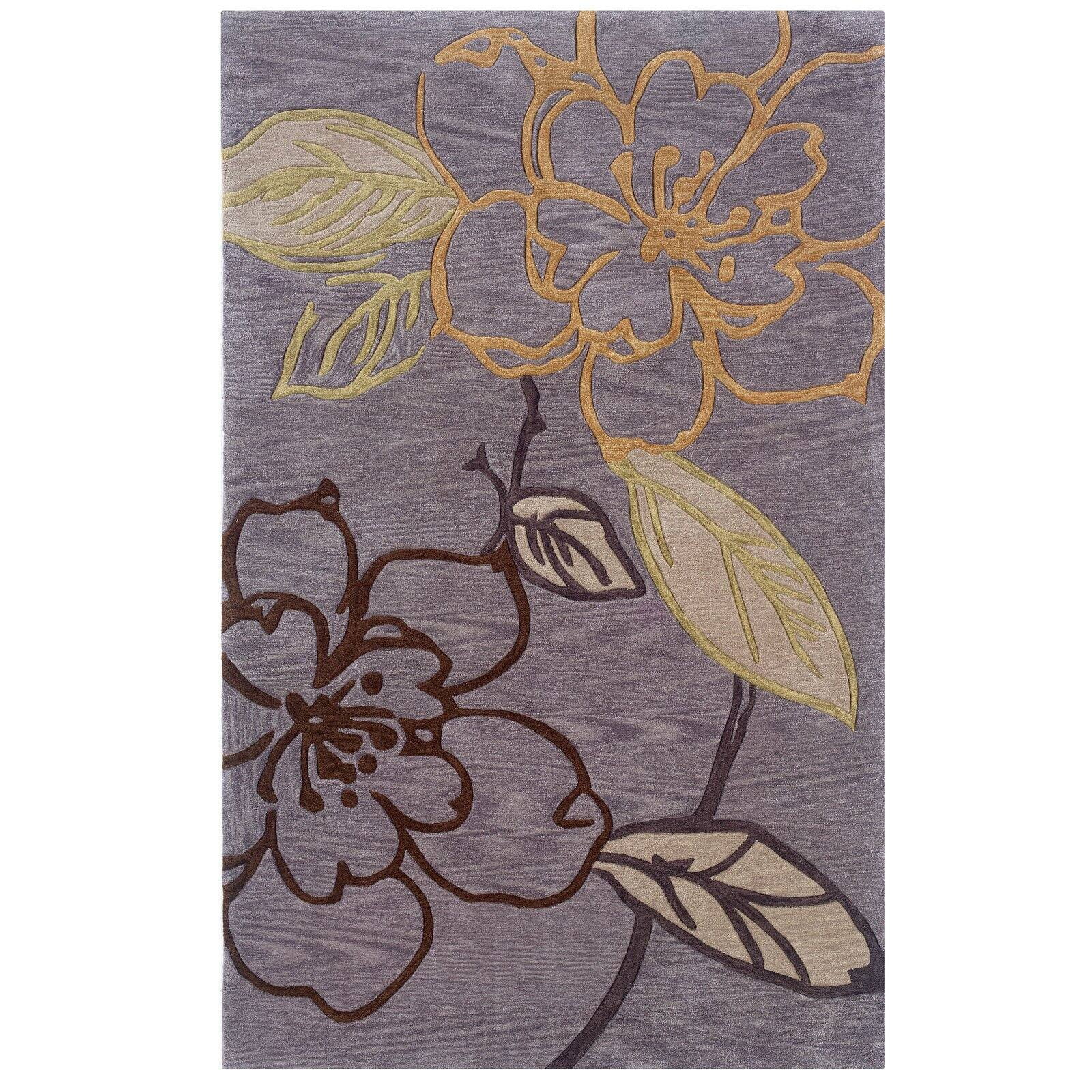 Linon Trio Space Dyed Floral Area Rug - Walmart.com