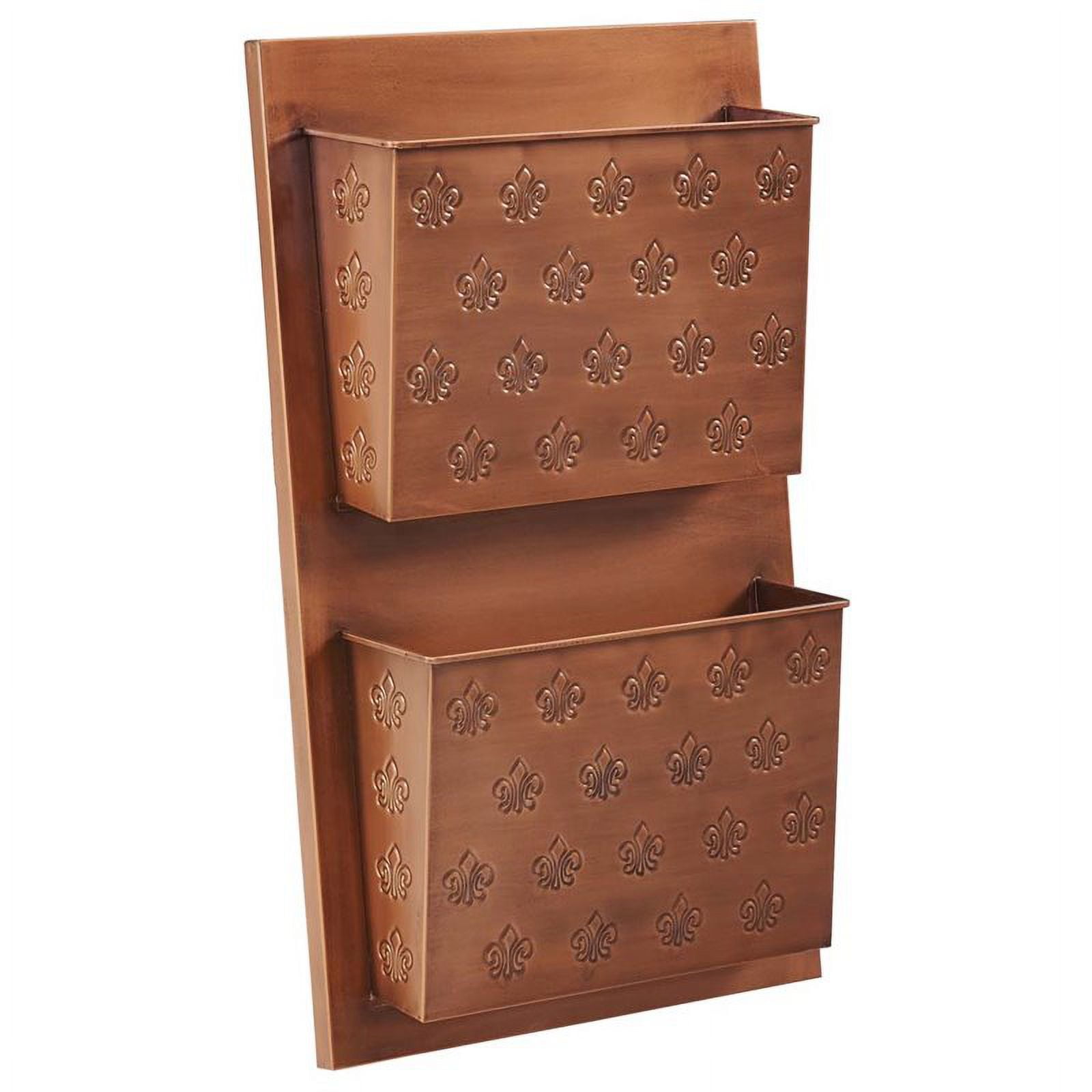 Linon Two Slot Wall Mailbox, Copper, Fleur-de-lis, Assembled - Walmart.com