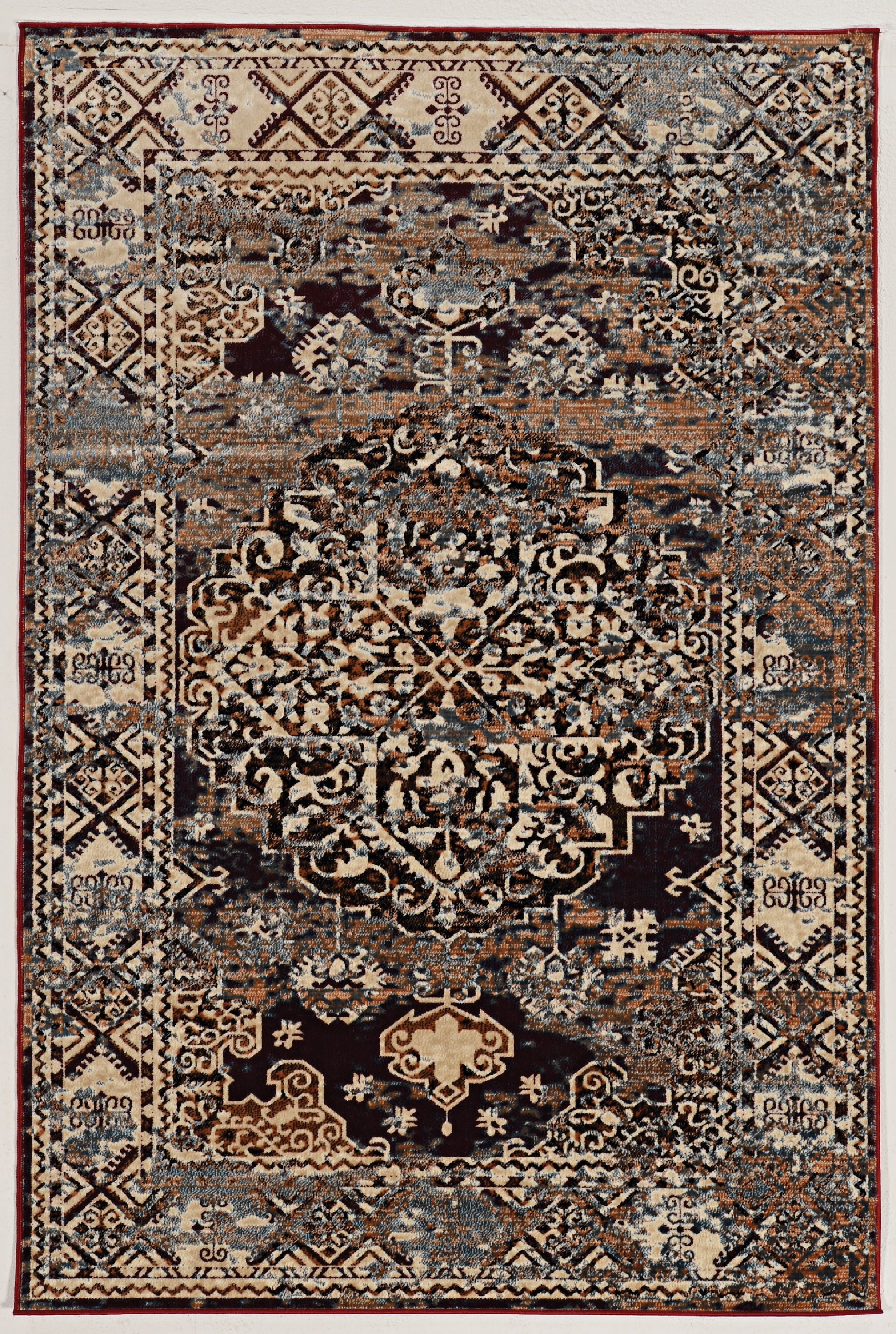 Linon Vintage Collection Nain Rug Red/Beige 5' x 7'6" Oriental Less ...