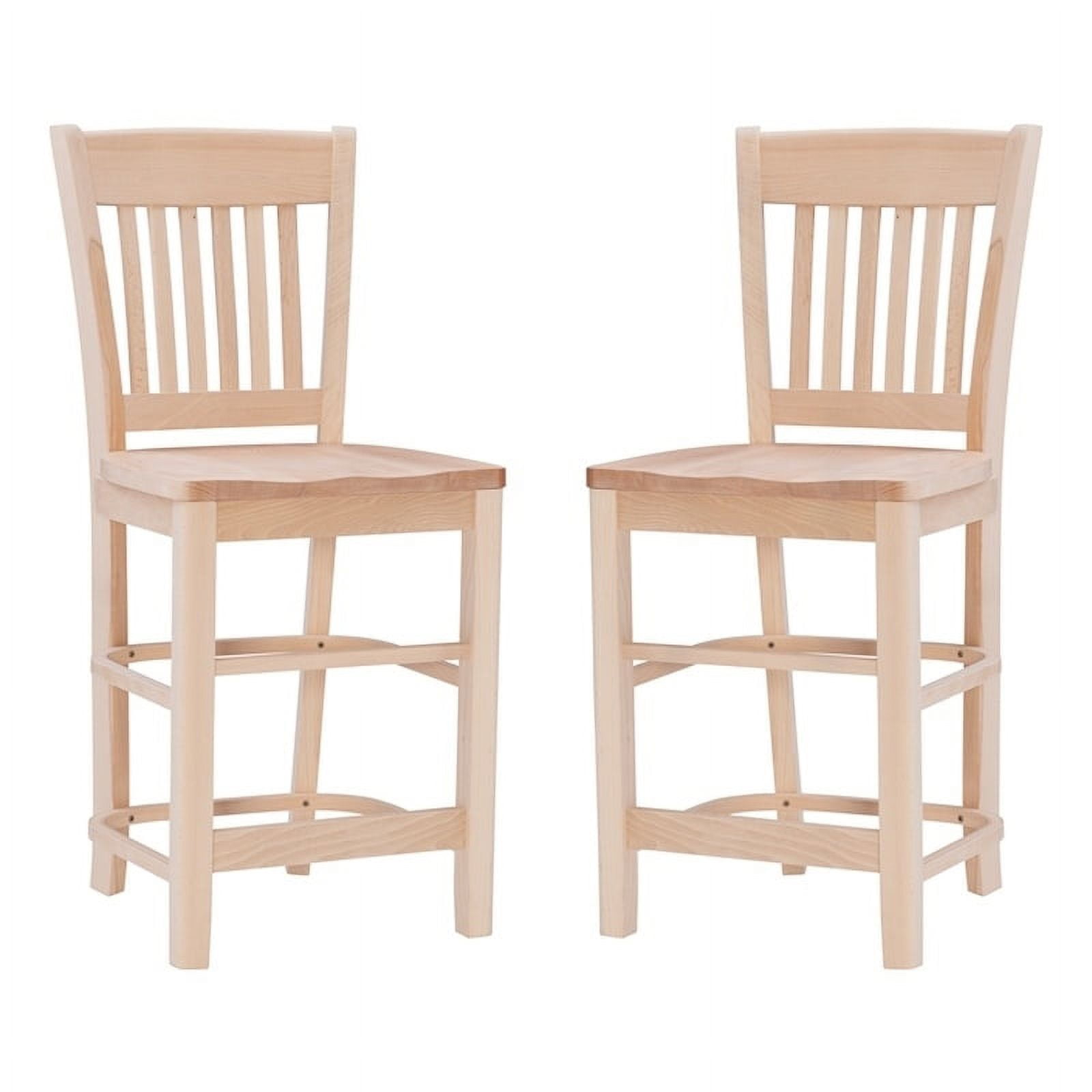 Linon Walker Wood Commercial Grade Set of Two Counter Stools in ...
