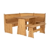 Linon Wickford 3-Piece Coastal Corner Breakfast Nook Dining Set with ...