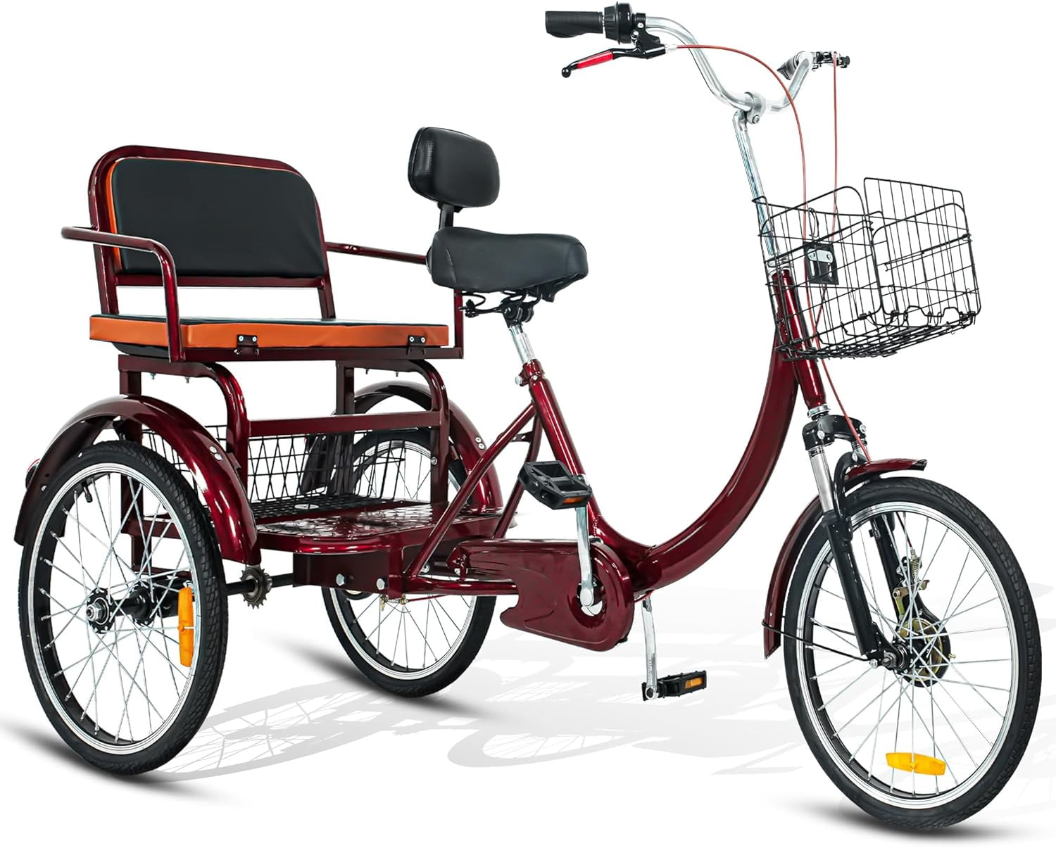 Linor Adult Tricycle with Rear Seats, 20" 3-Wheel, Front and Rear ...