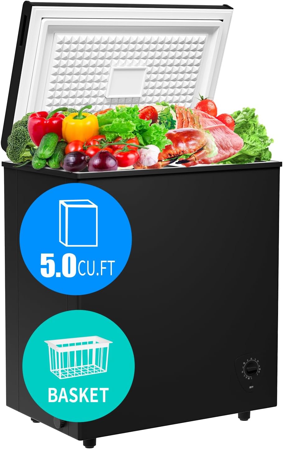 Kalamera 3.5 Cu.ft compact deep freezer freestanding for home/apart ...