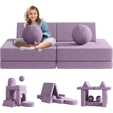 Kids Sofa Couch 10PCS, Linor Modular Toddler Couch for Playroom, Dutch ...