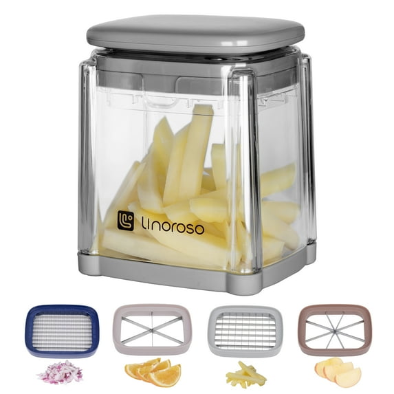 Linoroso French Fry Cutter with 4 Blades, Onion and Vegetable Chopper ...