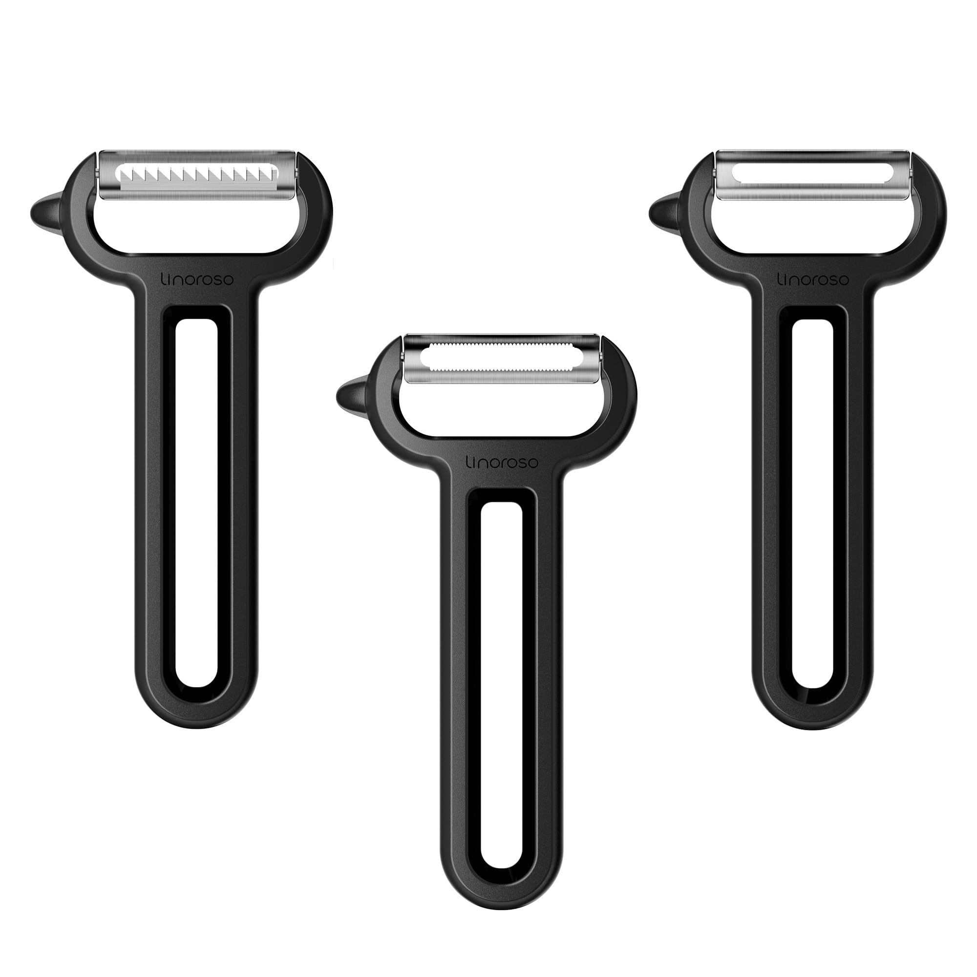 Linoroso Y-Shaped Vegetable Peelers Set - 3 PCS Swivel Peeler with ...