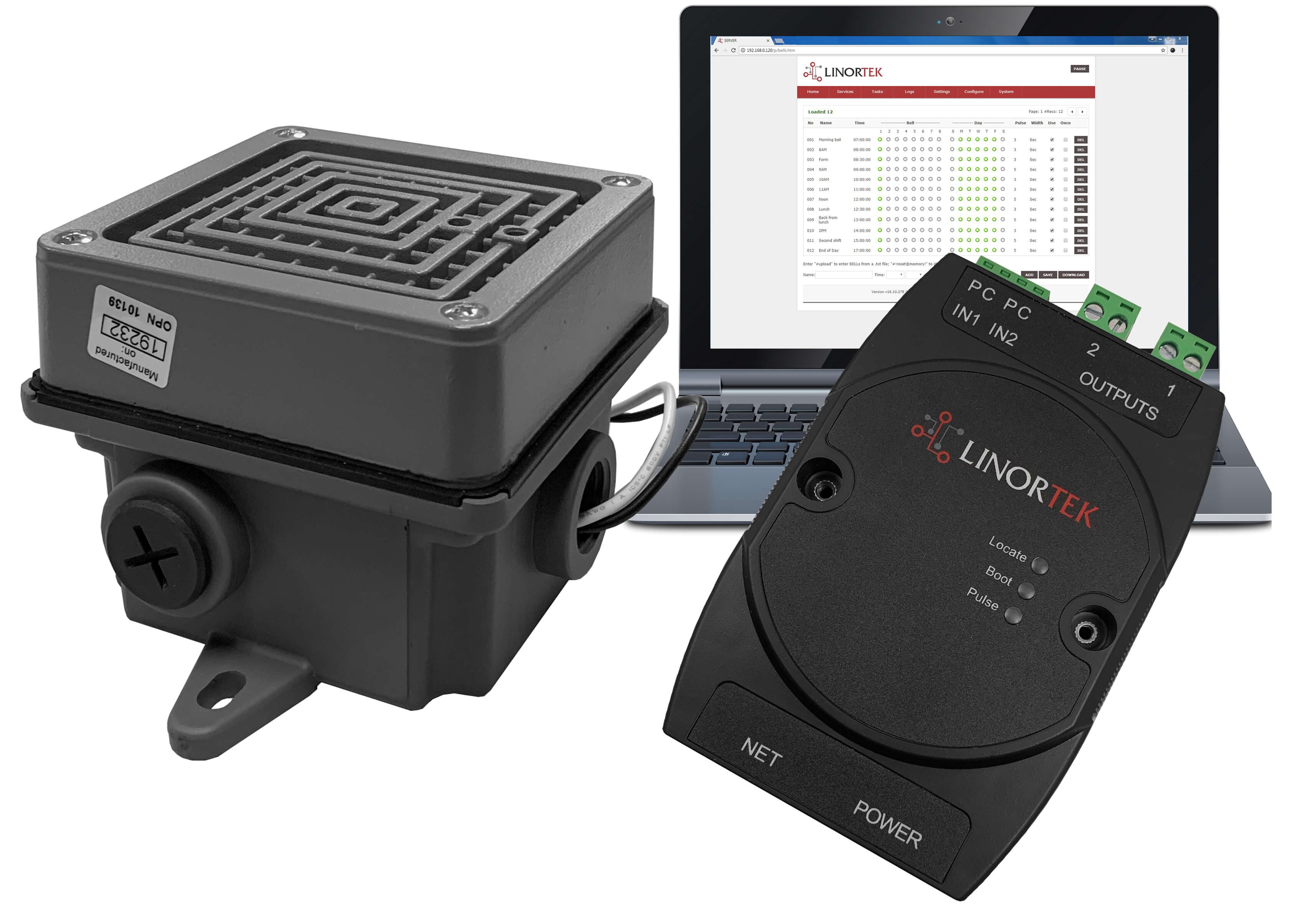 Linortek Netbell-2-1Buz TCP/IP Network Enabled Controller with One 4” Extra Loud Buzzer for ...