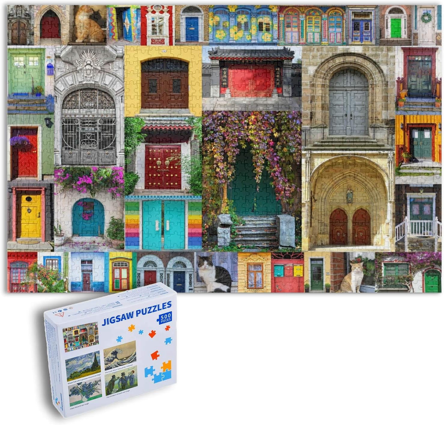 Linqin Doors of The World Jigsaw Puzzle 500 Pieces for Adults, Knock ...