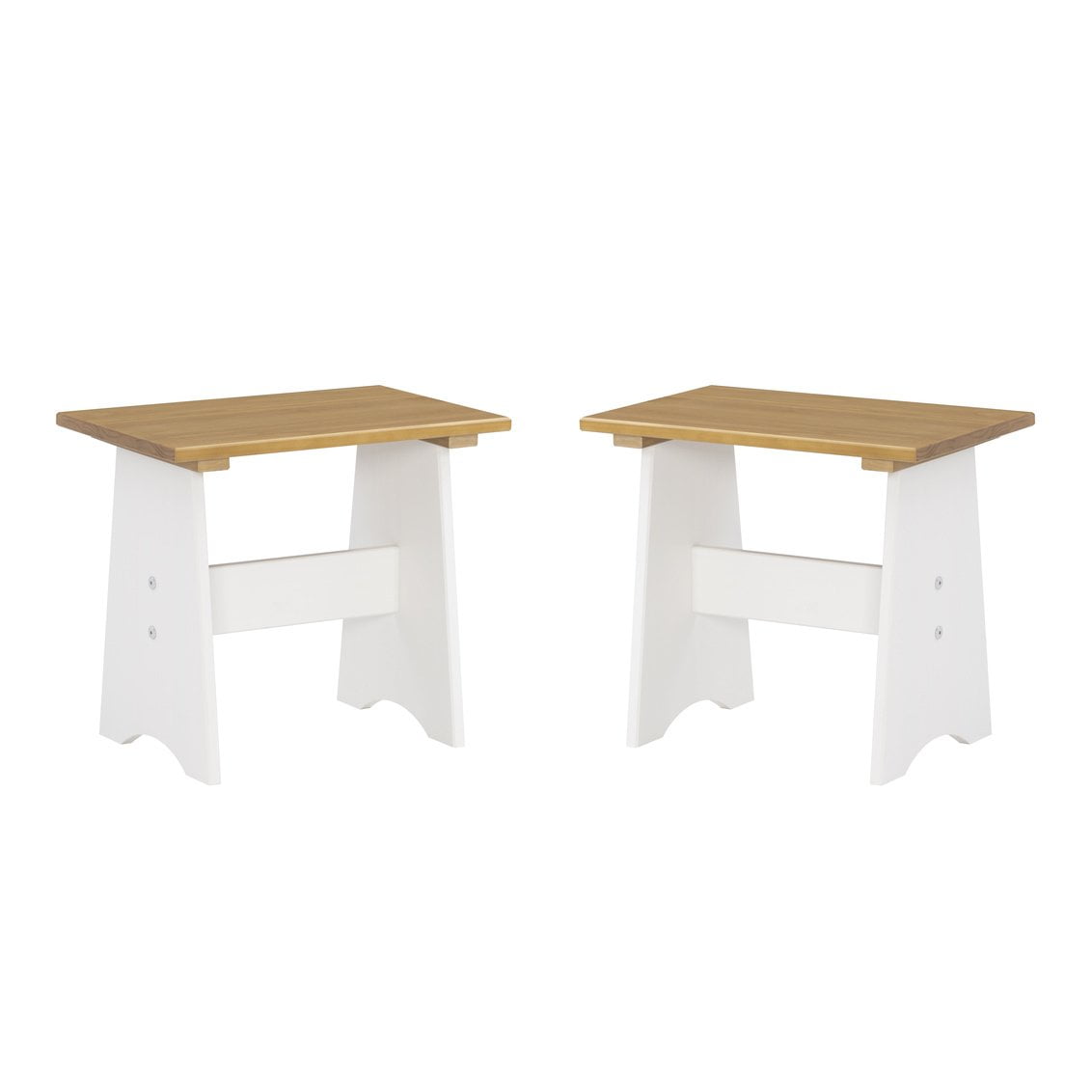Linson Pine Wood Small Backless Bench (Set of 2) - Walmart.com