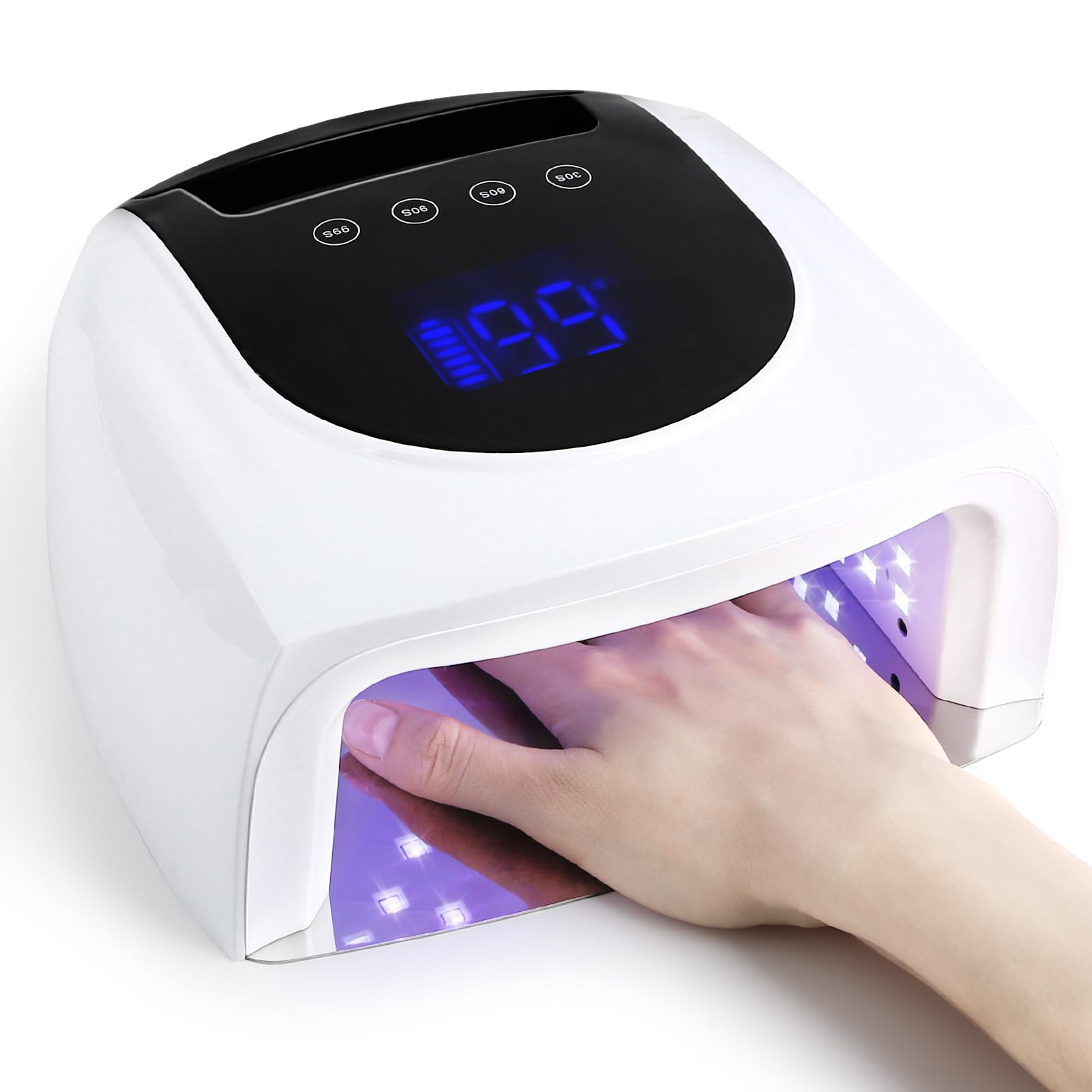 Linssy 96W UV LED Cordless Nail Lamp,Nail Dryer 42 Beads,UV Light for Gel Nails Manicure for ...