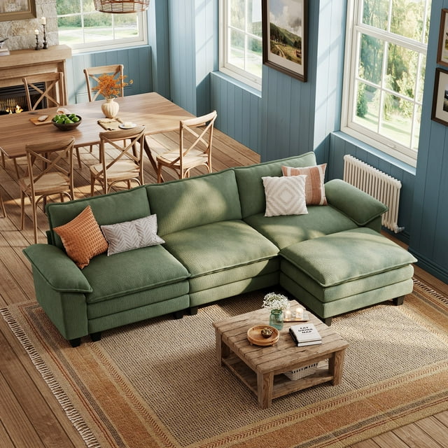 Linsy Home 123" Cloud Modular Sectional Sofa for Living Room, L-Shaped ...