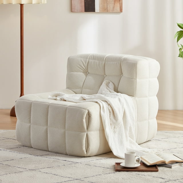 Linsy Home Corduroy Bean Bag Chair, Lazy Floor Sofa Couch for Adults ...