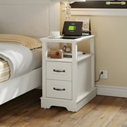 Ameriwood Eclectic Boho Nightstand and Bedside Accent Side Table with 2 Drawers, Black - Walmart.com