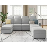 LINSY HOME Upgraded High Back Modular Sectional Sofa with Storage, 7 ...