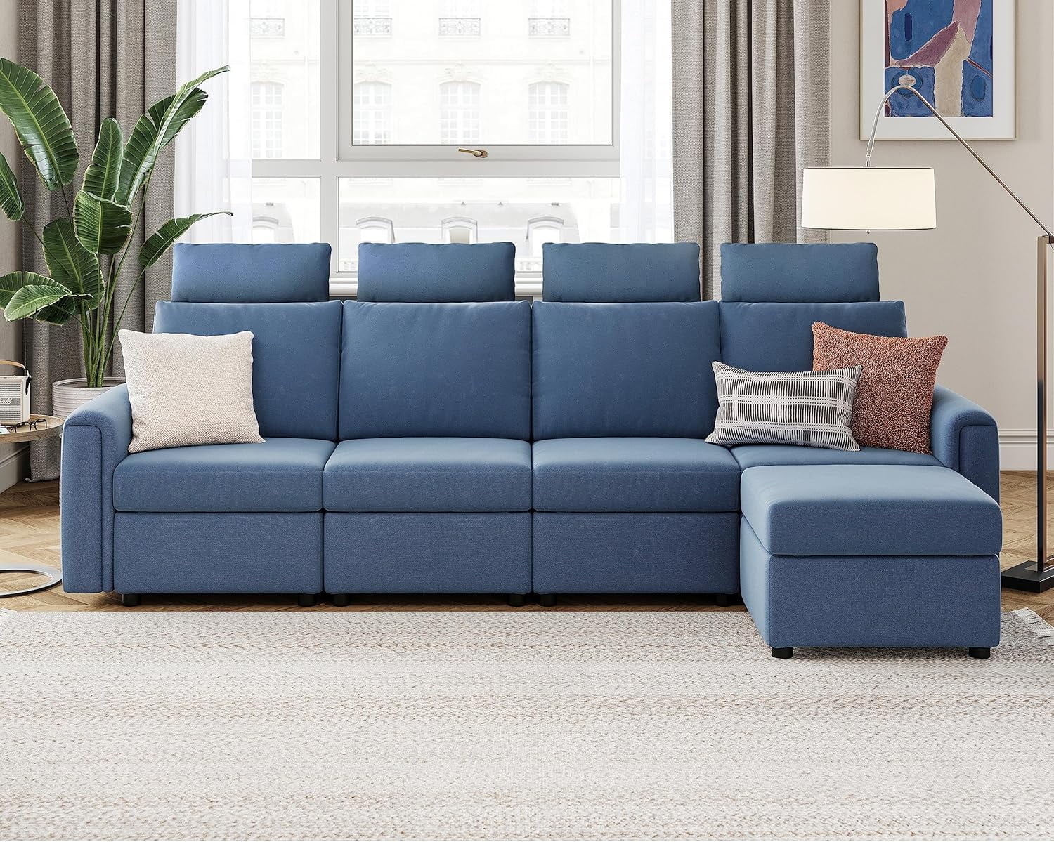 LINSY HOME Upgraded High Back Modular Sectional Sofa with Storage, 5 ...