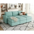 Linsy Home Modular Convertible Sleeper Sofa Bed with Storage Ottomans ...