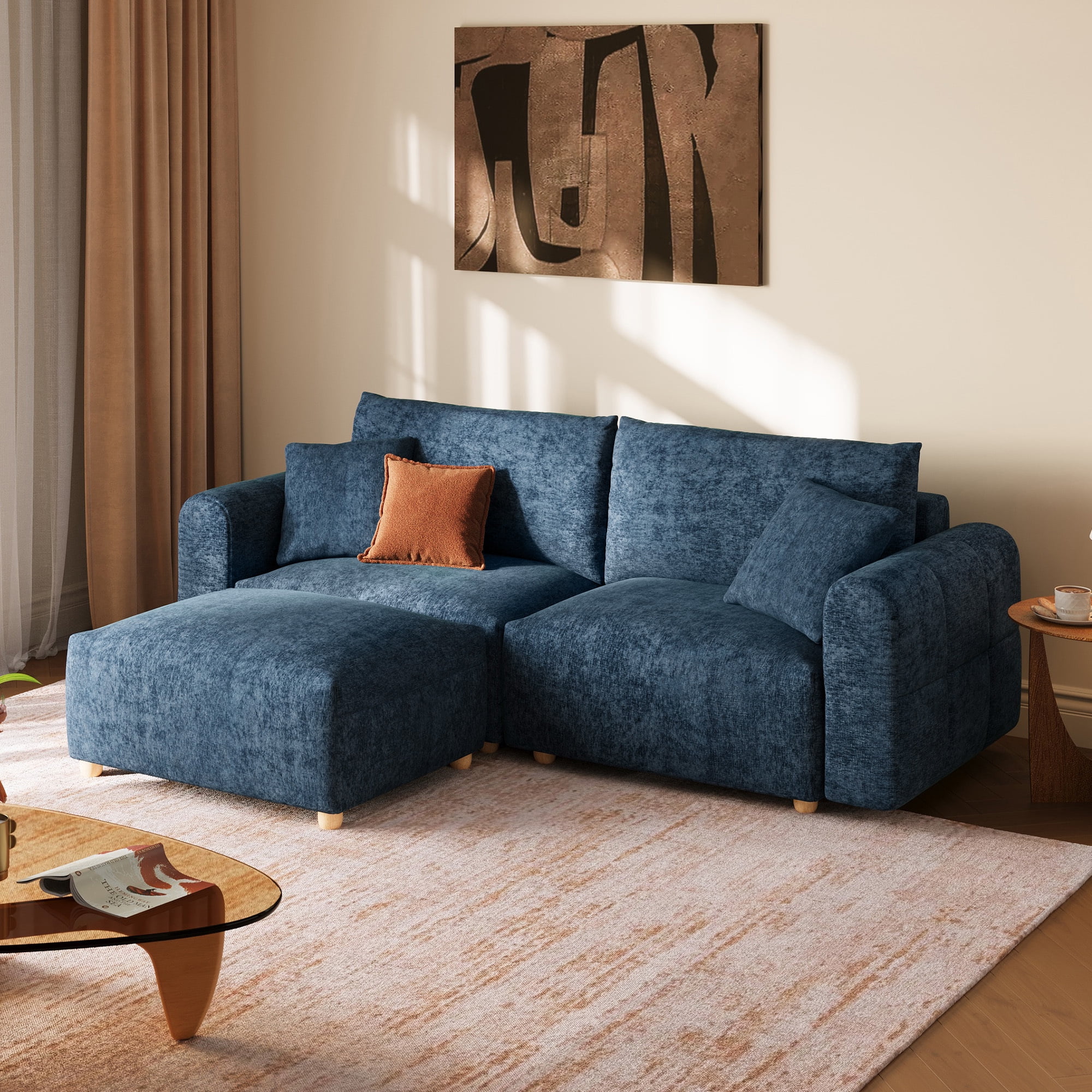 Linsy Home Oversized Modular Cloud Sectional Sofa, 91" 2 Seat Couches ...