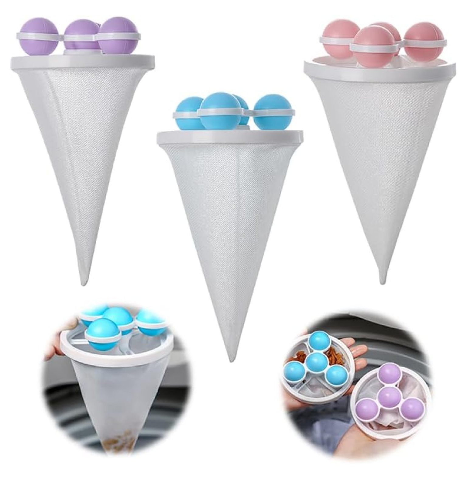 Lint Catcher for Laundry, 2024 Upgrade Floating Hair Filtering Mesh ...