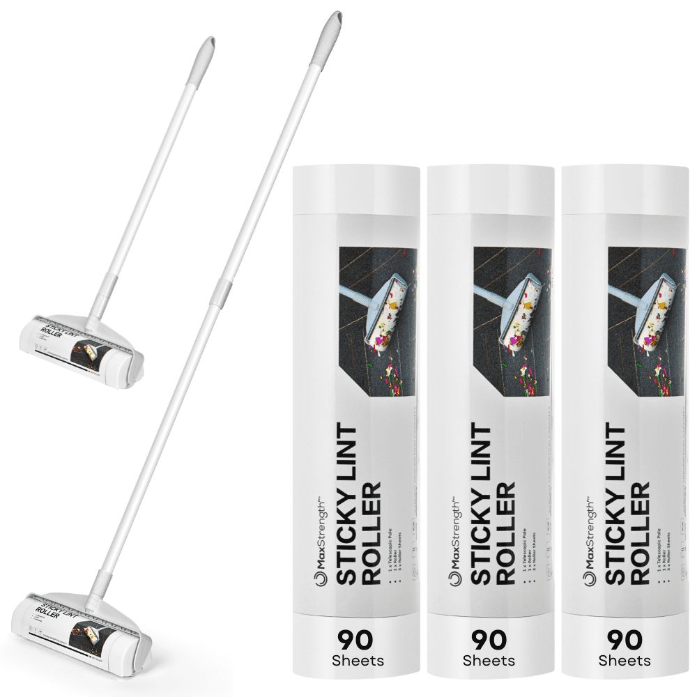 Lint Rollers, 1 Extendable Pole + 3 Large Refill Rolls, 270 Sheets ...