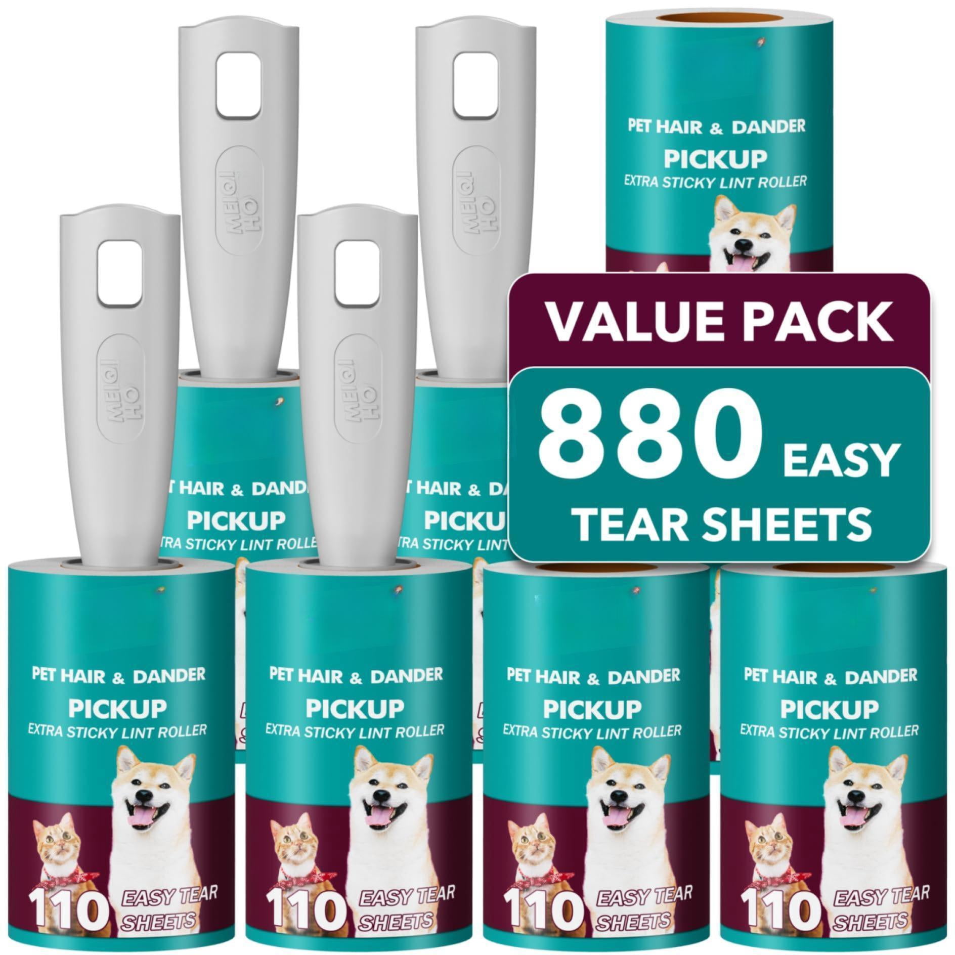 Lint Rollers 4 Handles + 880 Sheets Multi-Surface Pet Hair Removal ...