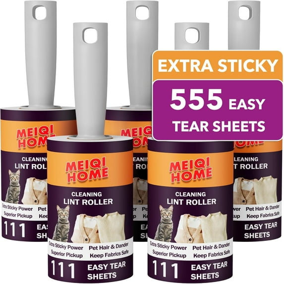 Lint Rollers for Pet Hair Extra Sticky, 555 Sheets Mega Value Set Lint ...