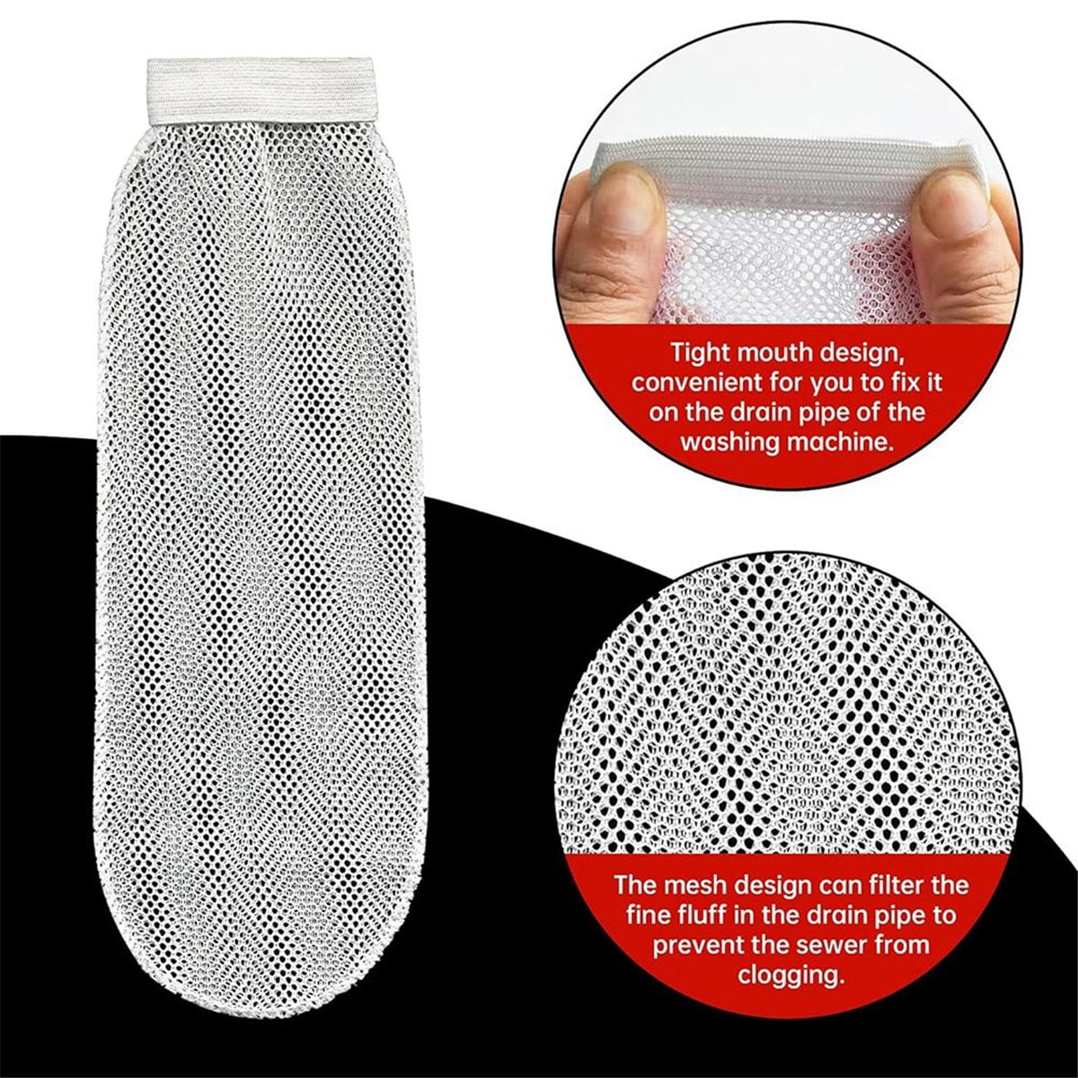 Lint Trap and Cable Ties Set for Washing Machine, Includes 8 Nylon Mesh ...