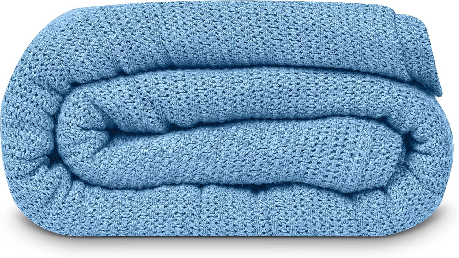 Linteum Textile 100% Cotton Leno Weave Blanket (Blue, Twin) 66x90 ...