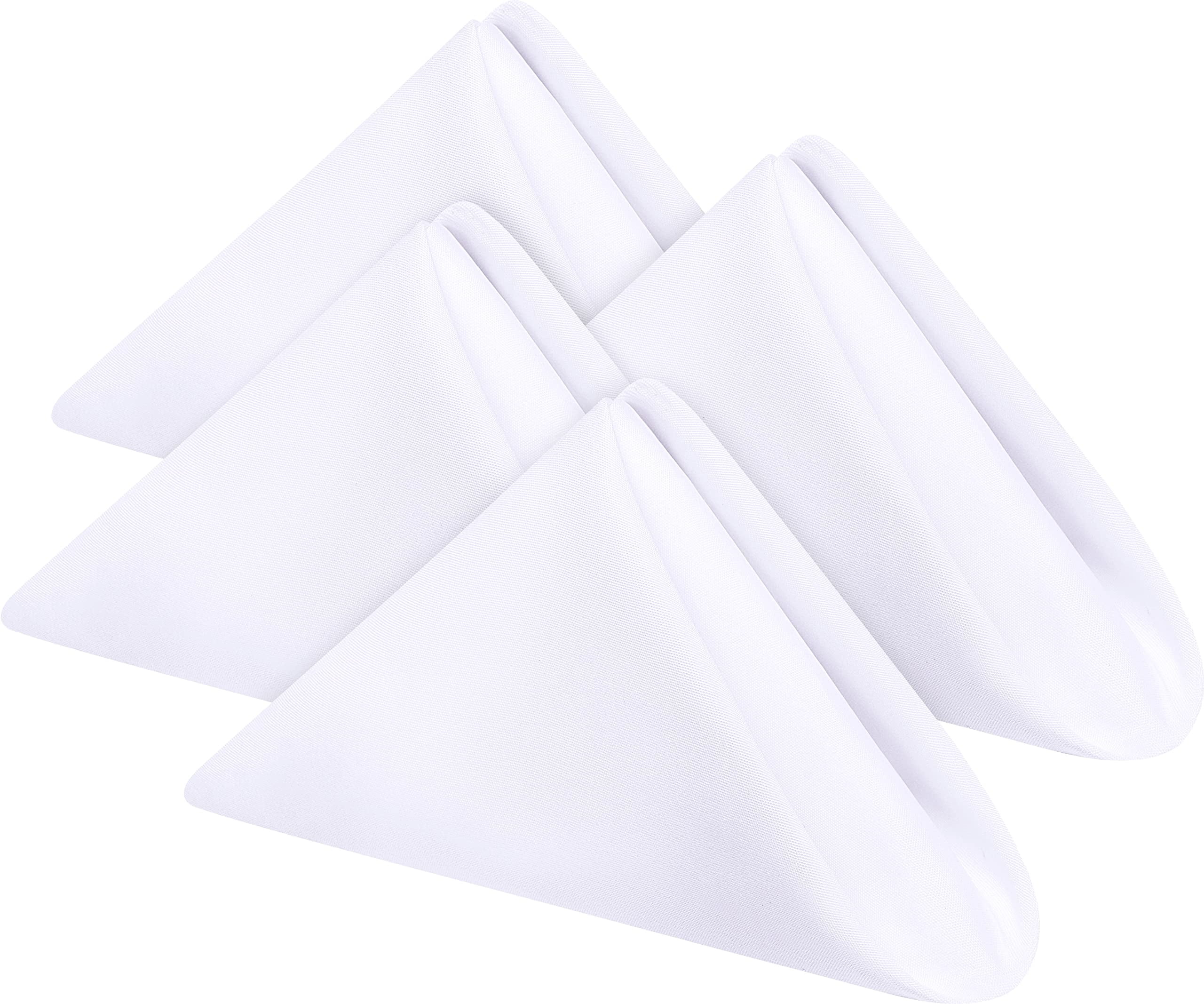 Linteum Textile 24 Pack White Polyester Dinner Napkins, 18x18 Inches ...