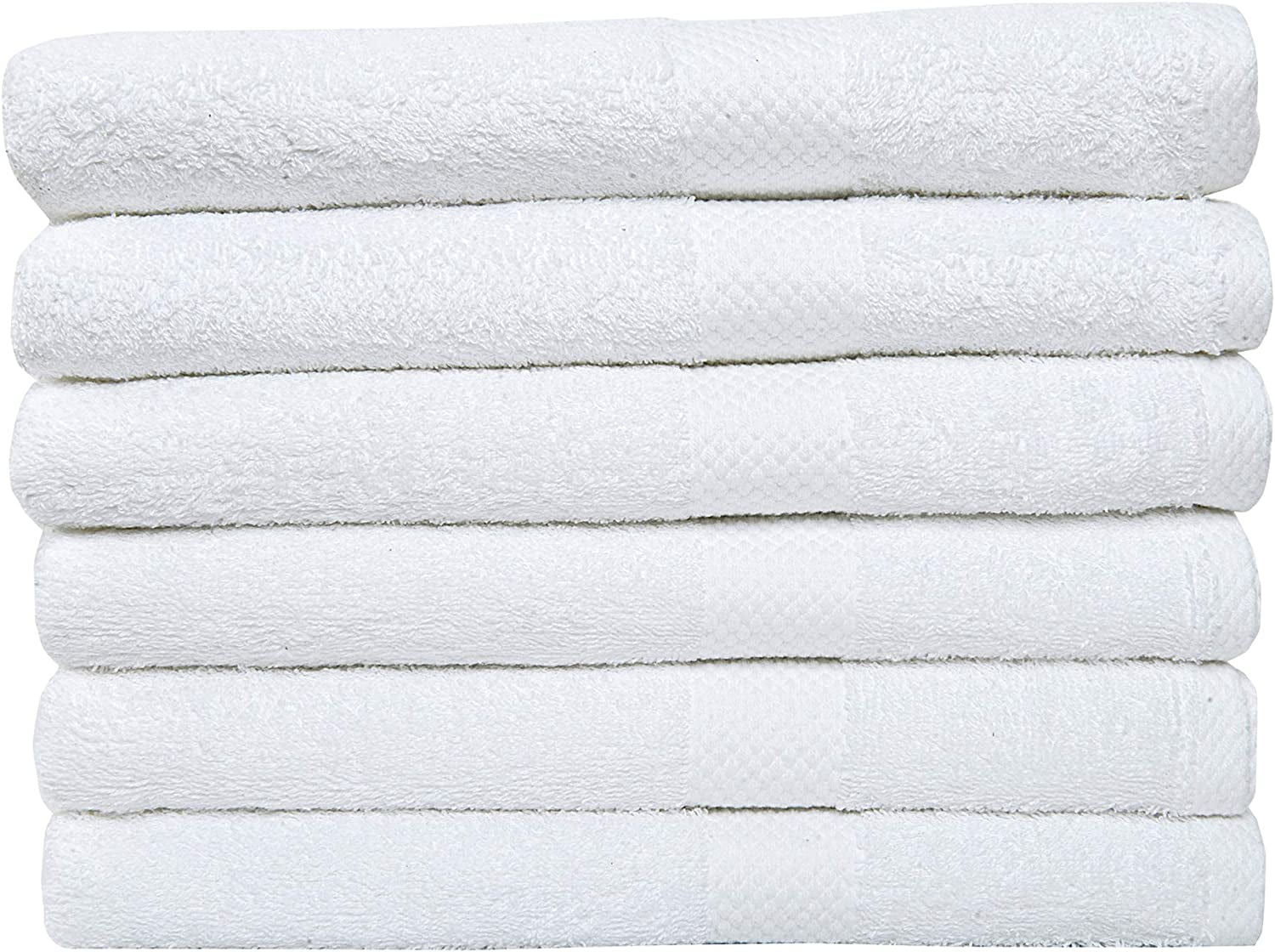 Linteum Textile 6 Pack Bath Towels Set White - 24x48 inches - 100% Ring ...