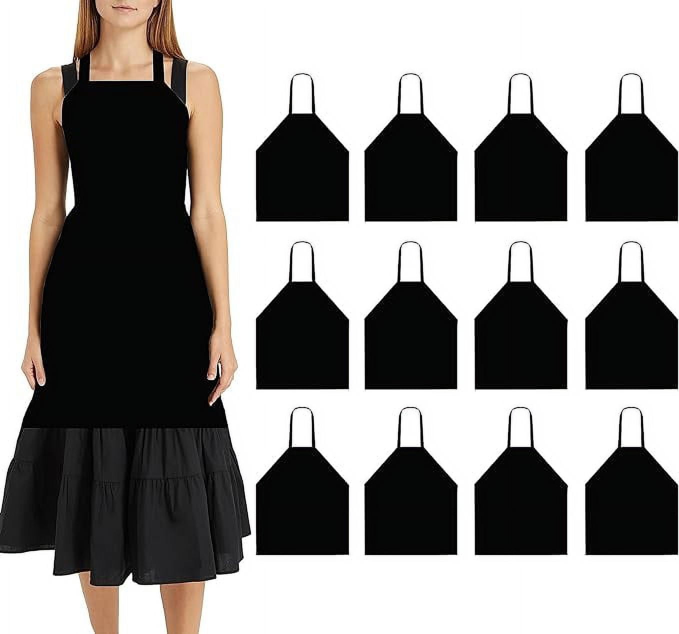 Linteum Textile Chef Bib Apron Black – Unisex Multipurpose Commercial ...