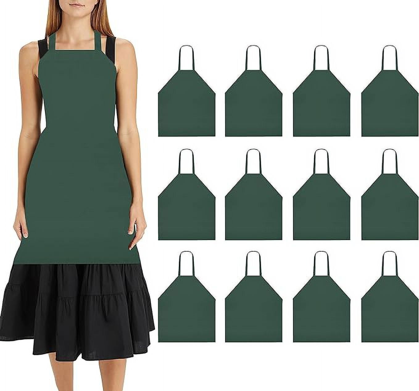 Linteum Textile Chef Bib Apron Hunter Green – Unisex Multipurpose ...