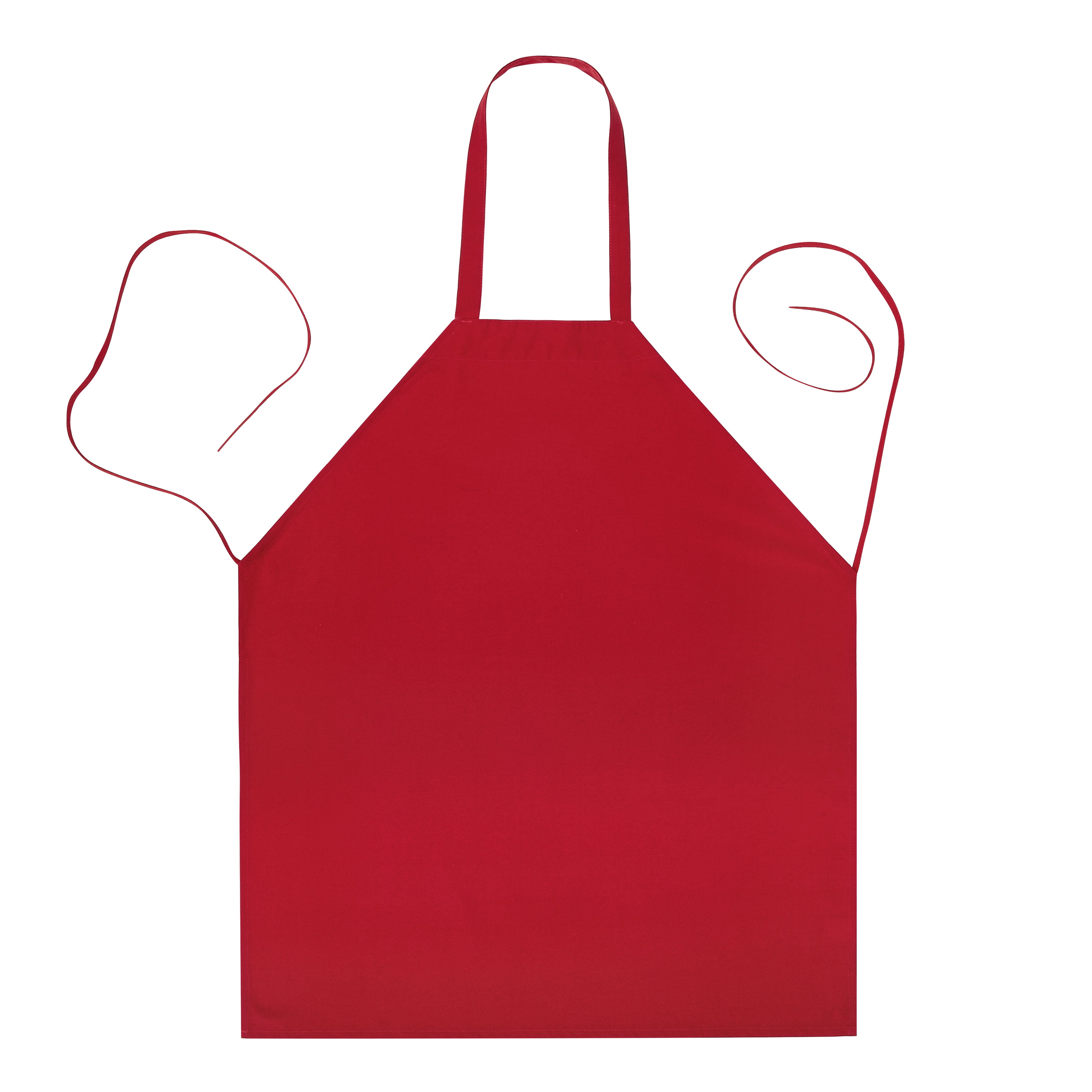 Linteum Textile Chef Bib Apron Red – Unisex Multipurpose Commercial ...